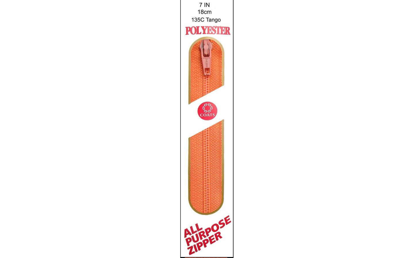 C&C Poly All Purpose Zipper 7" Tango | Michaels
