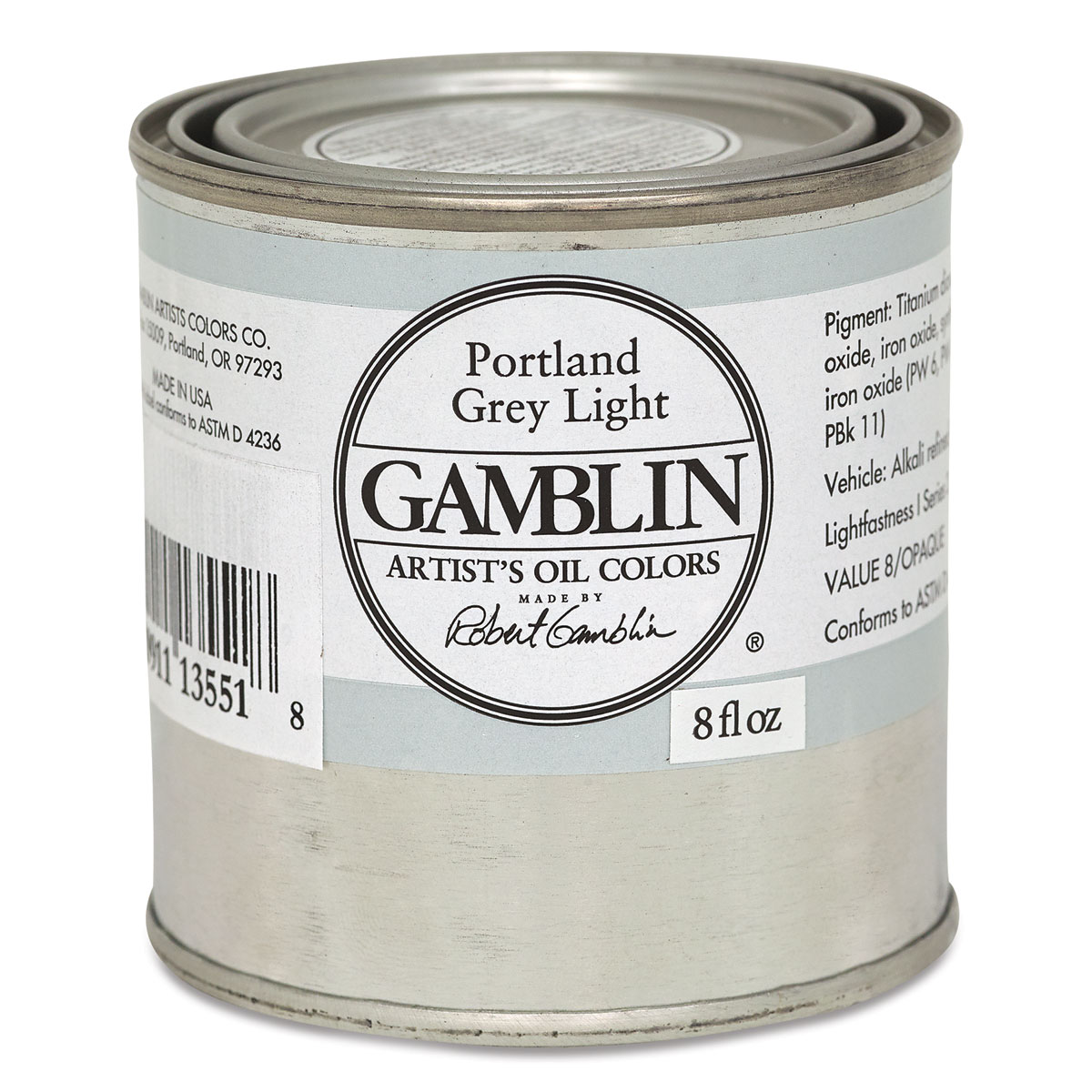 Gamblin Artist's Oil Color - Portland Gray Light, 8 oz Can | Michaels