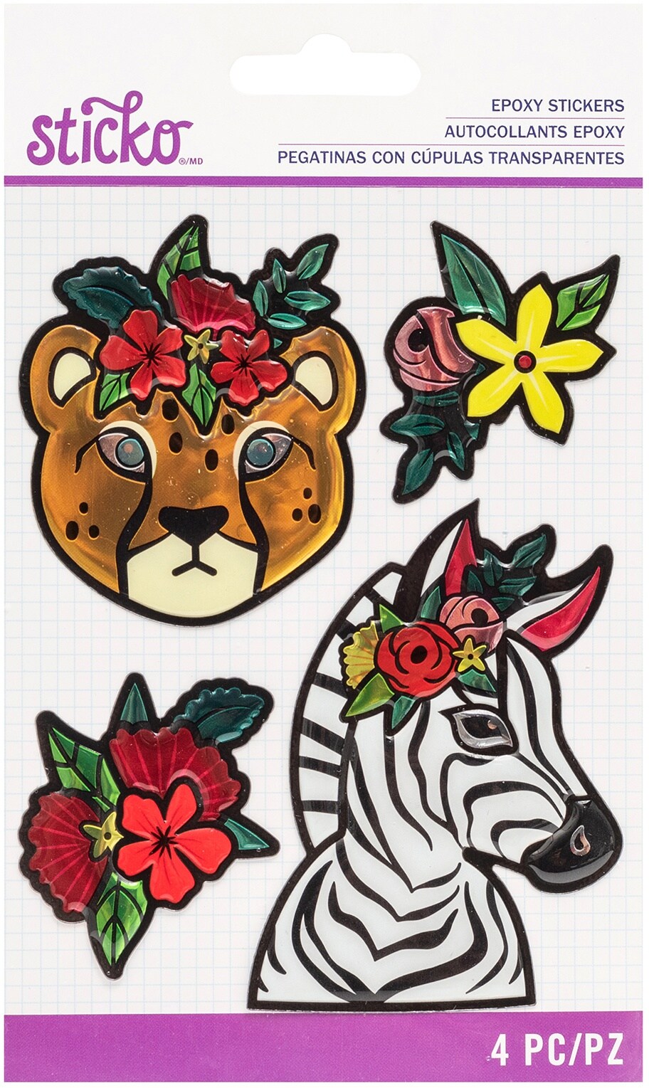 Sticko Raised Channel Epoxy Stickers-Jungle Animals | Michaels