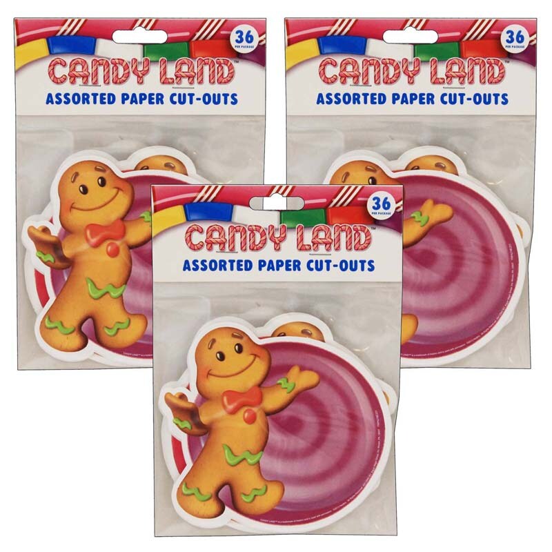 Candy Land™ Assorted Paper Cut Outs, 36 Per Pack, 3 Packs | Michaels