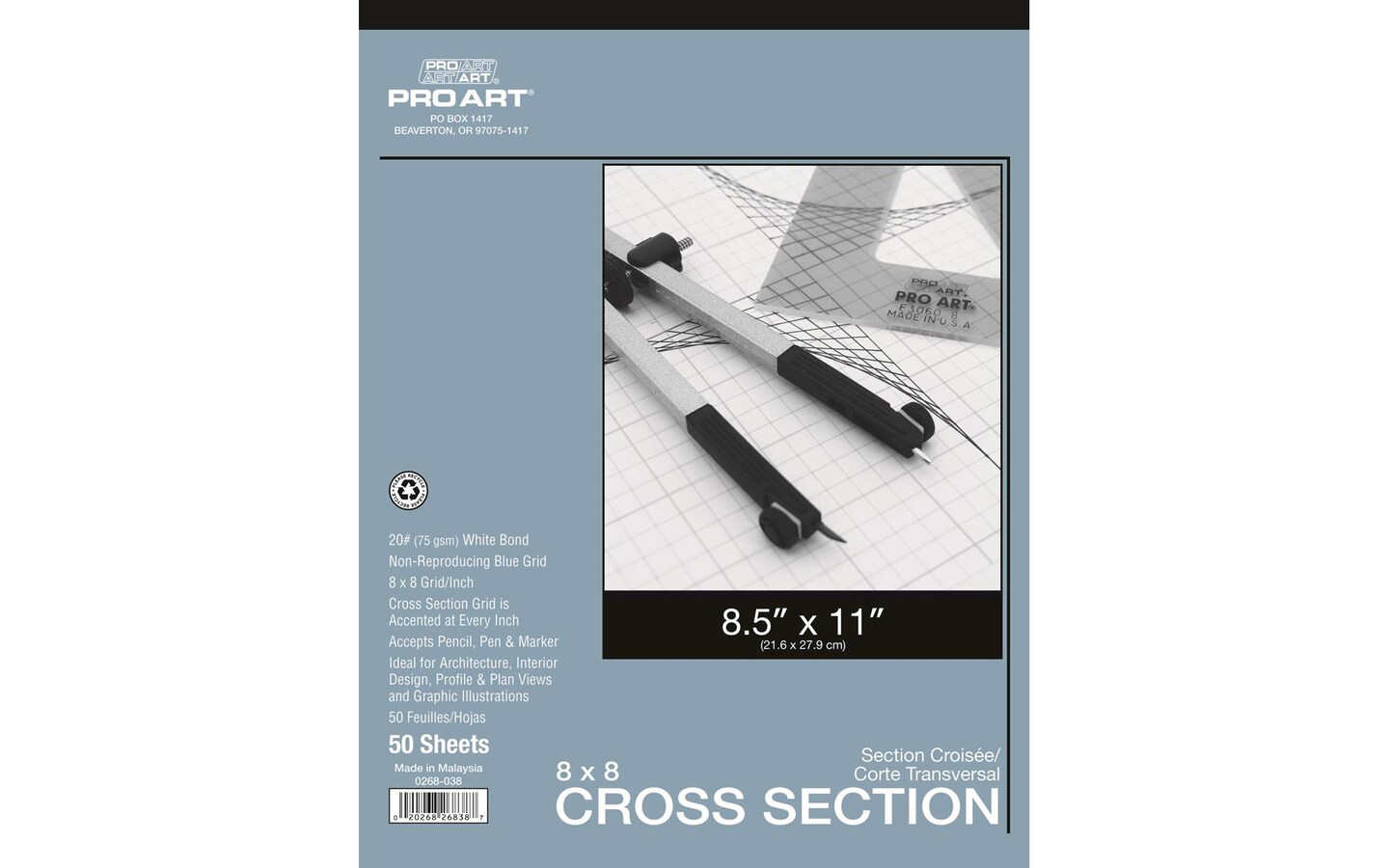 Pro Art Cross Section Pad 8x8 Grid/In 8.5x11 50pc | Michaels