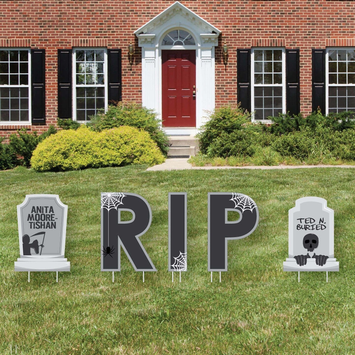 Big Dot of Happiness Graveyard Tombstones - Yard Sign Outdoor Lawn ...