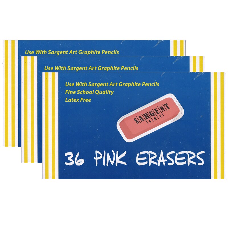 Large Pink Erasers, 36 Per Pack, 3 Packs | Michaels