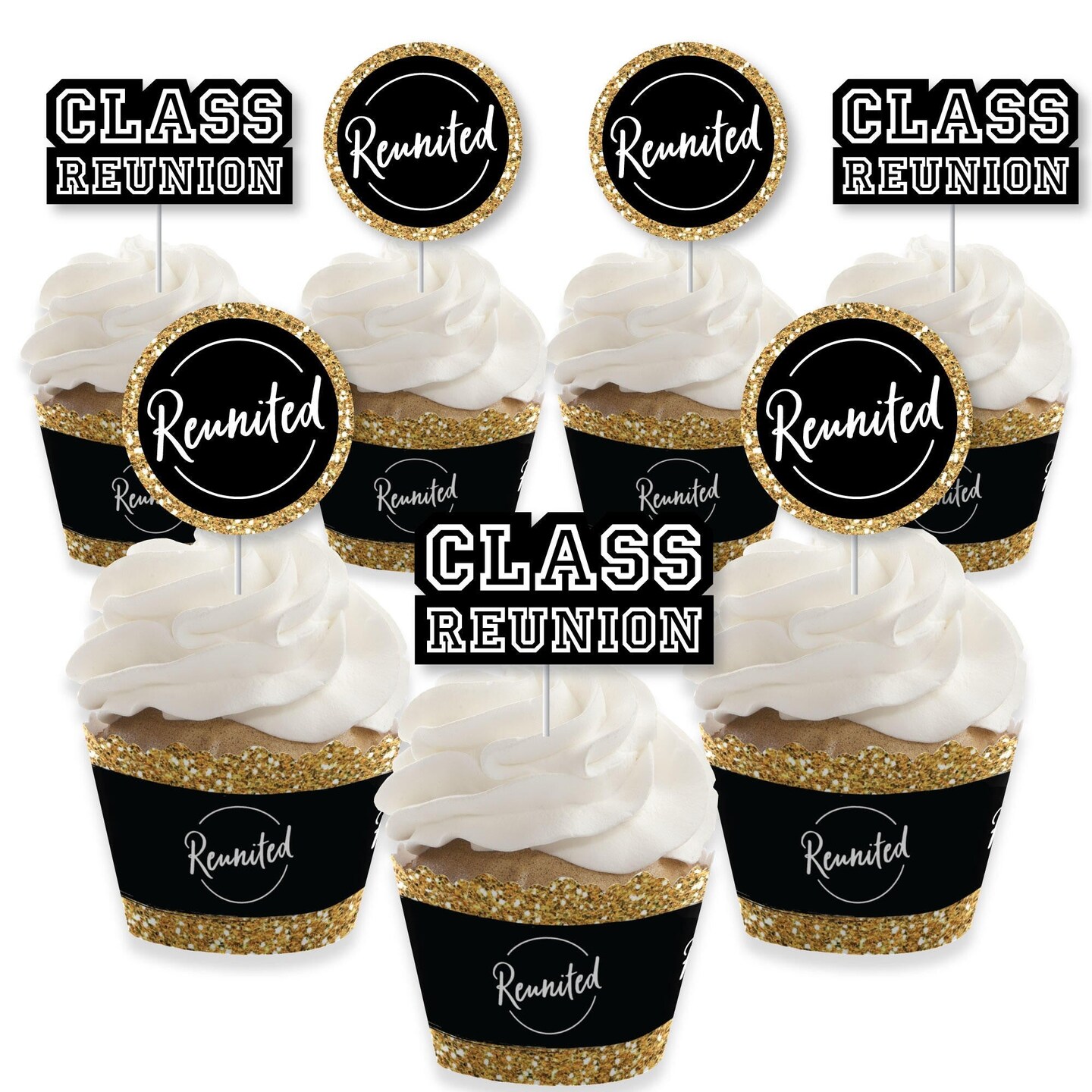 Big Dot of Happiness Reunited - Cupcake Decoration - School Class ...