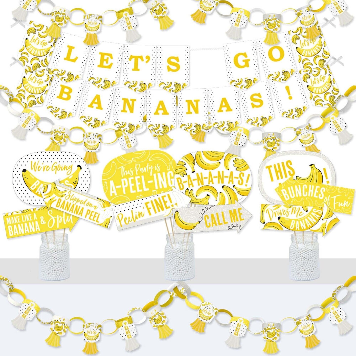 Big Dot of Happiness Let's Go Bananas - Banner and Photo Booth ...