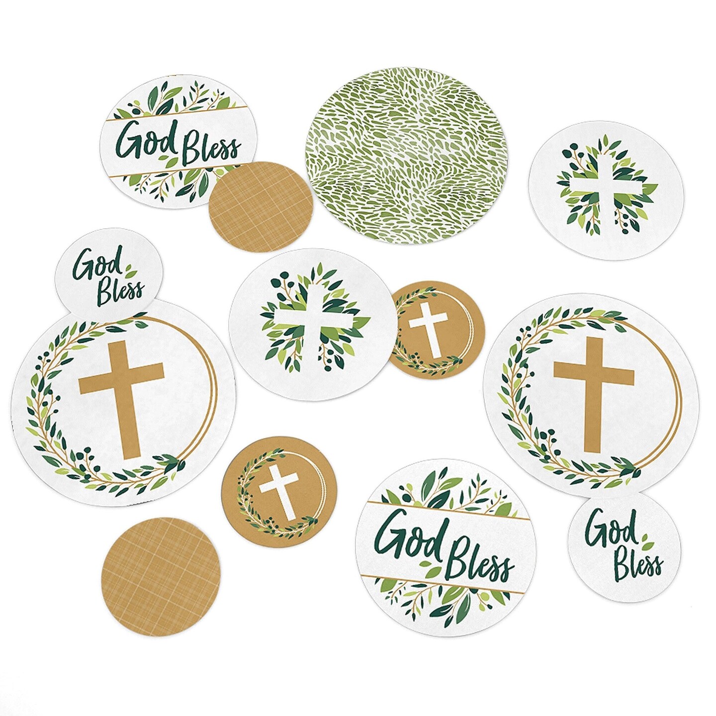 Big Dot of Happiness Elegant Cross - Religious Party Giant Circle ...