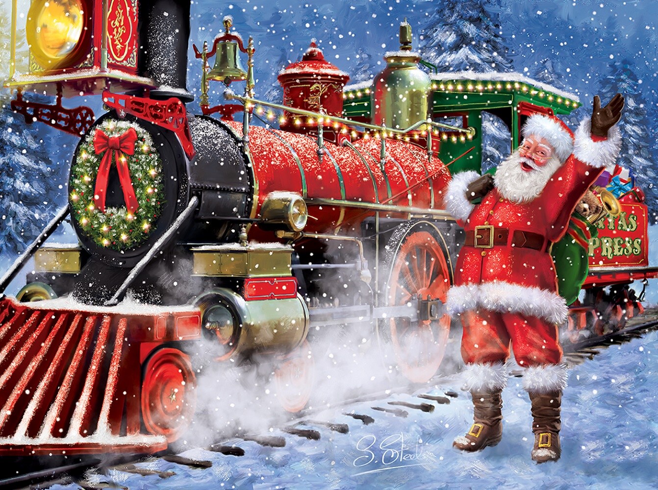 Sunsout Santa's All Aboard 1000 pc Christmas Jigsaw Puzzle 42040, Model ...