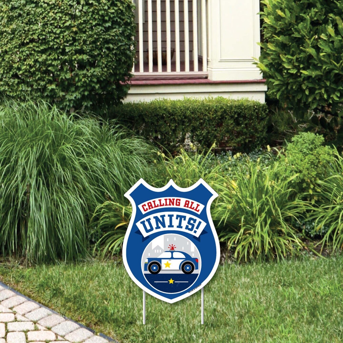 Big Dot of Happiness Calling All Units - Police - Outdoor Lawn Sign ...