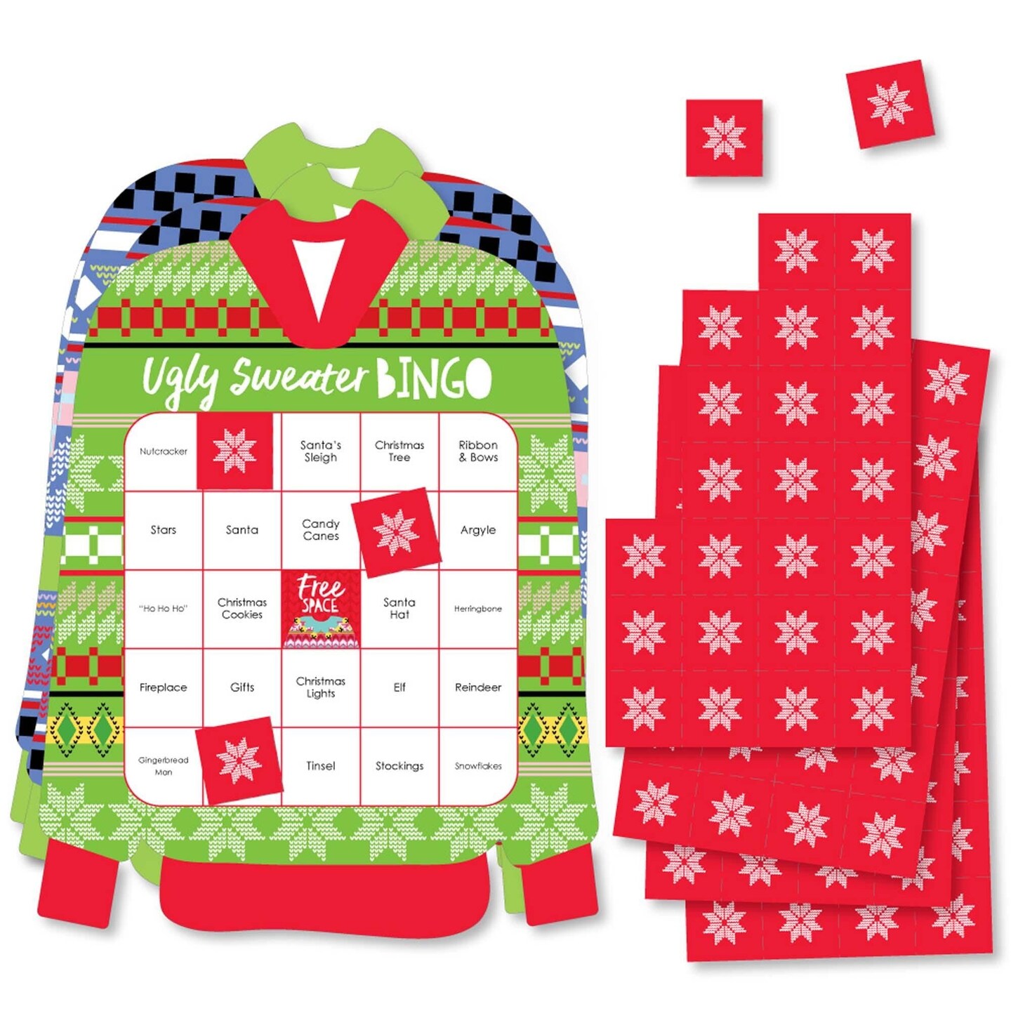 Big Dot of Happiness Wild and Ugly Sweater Party - Bar Bingo Cards and ...
