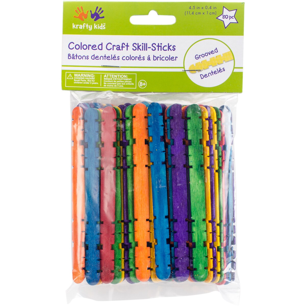 Krafty Kids Craft Skill Sticks-Colored 4.5" 80/Pkg | Michaels