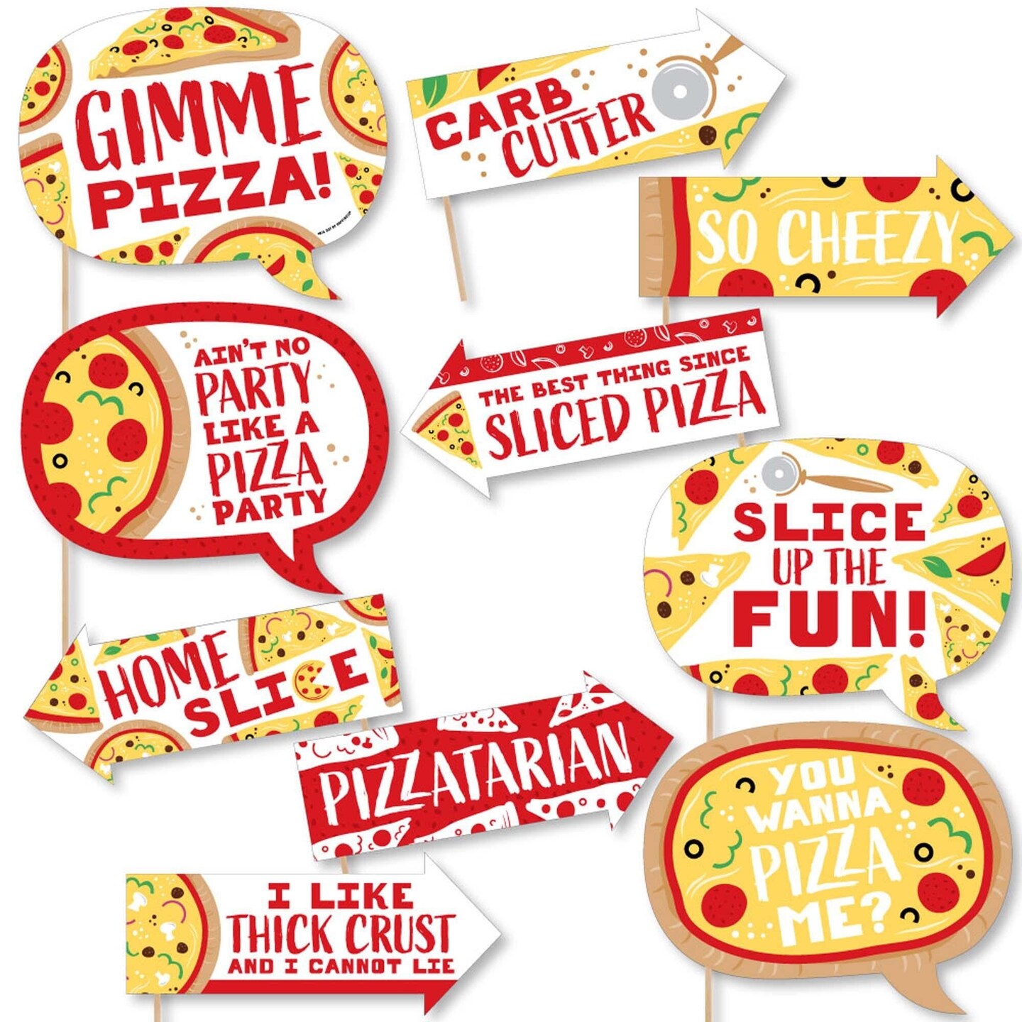 Big Dot of Happiness Funny Pizza Party Time - Baby Shower or Birthday ...