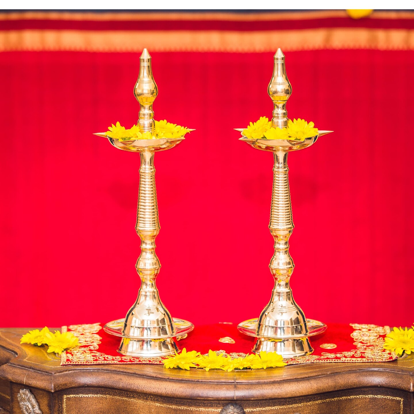 2 Ct Kerala Samai, Diya, Brass Oil Diya With Base, Diwali Deepak, Brass ...