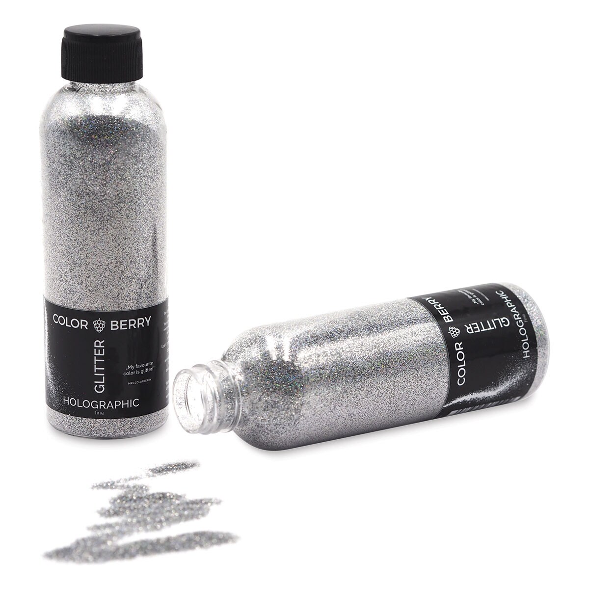 Colorberry Glitter - Holographic Silver, Fine, 90 grams, Bottle | Michaels
