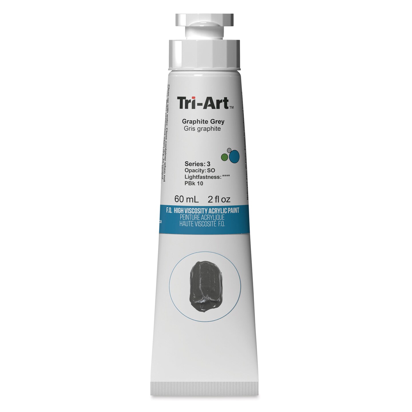 Tri-Art High Viscosity Artist Acrylic - Graphite Gray, 60 ml tube ...