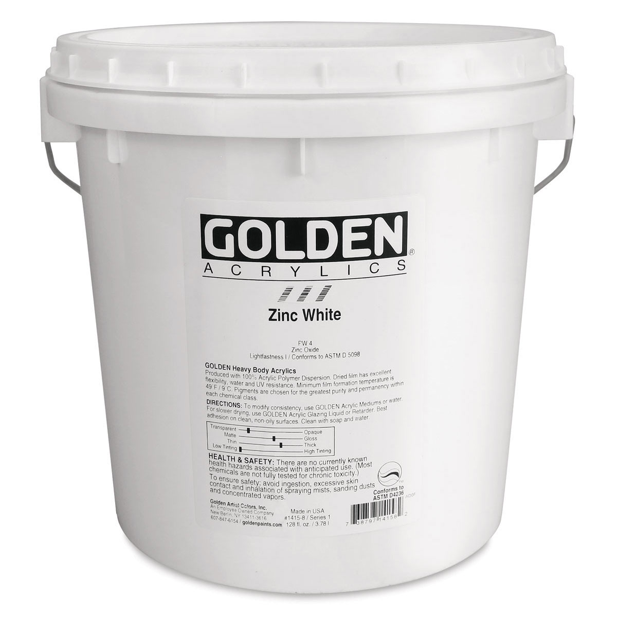 Golden Heavy Body Acrylic Paint - Zinc White, 128 oz Jar | Michaels