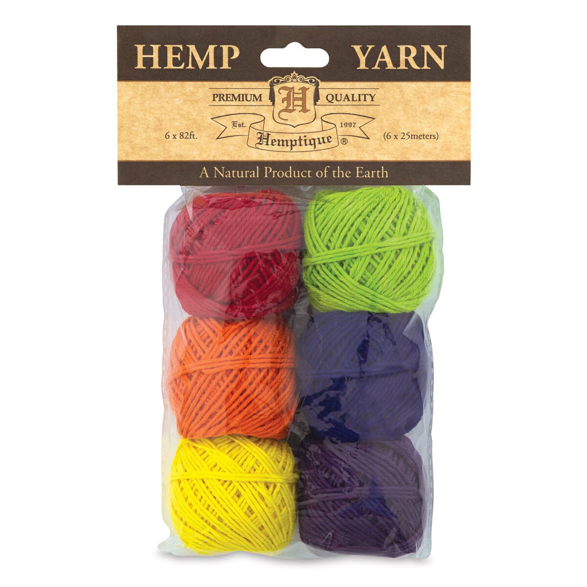 Hemptique Hemp Yarn Bon Bons - Crayon Colors, Set of 6 | Michaels