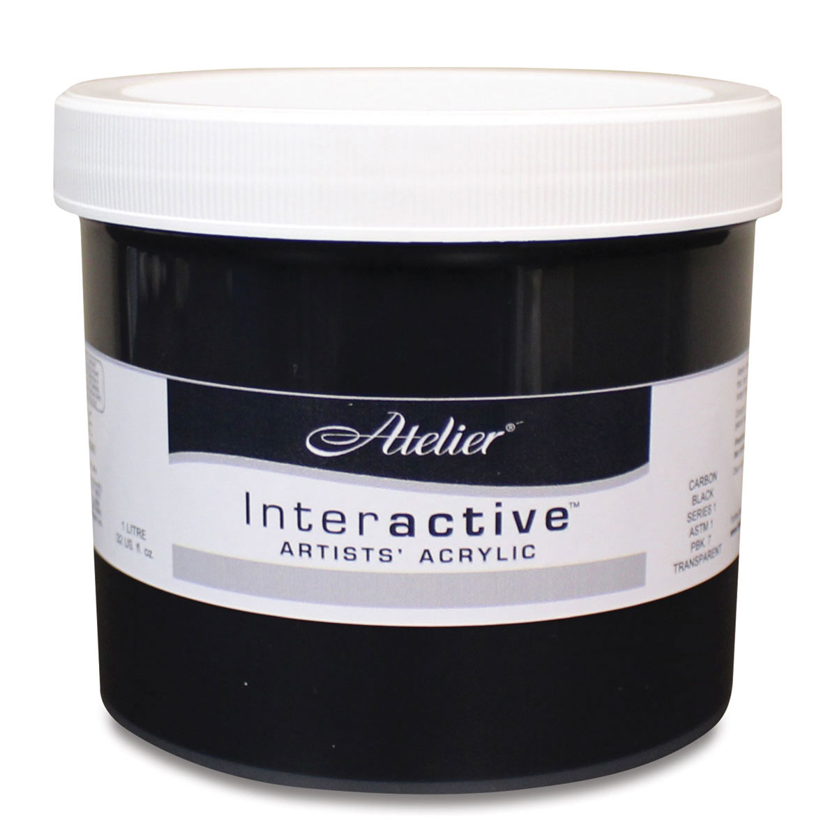 Chroma Atelier Interactive Artists' Acrylics - Carbon Black, Liter jar ...