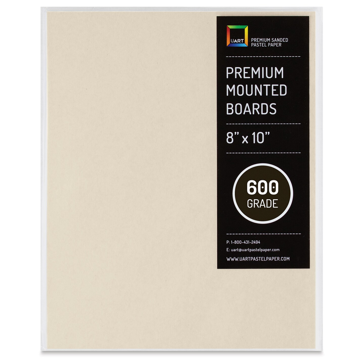 UArt Premium Sanded Pastel Paper Board - 8" x 10", Neutral, 600 Grit ...