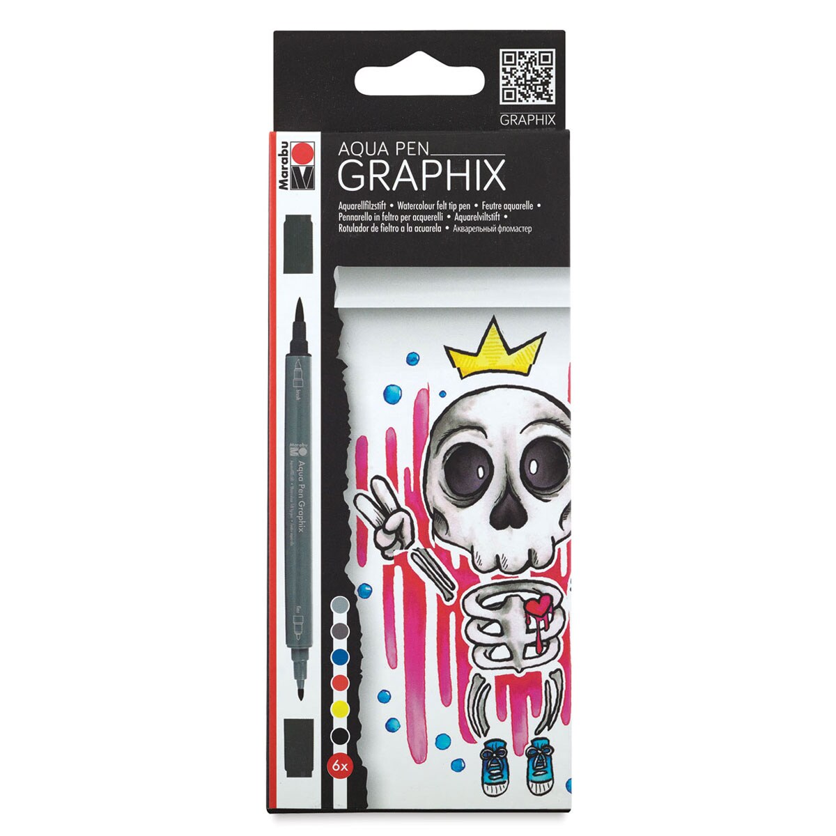 Marabu Graphix Aqua Pen - King of Bubblegum, Set of 6, Count: 1, Model ...