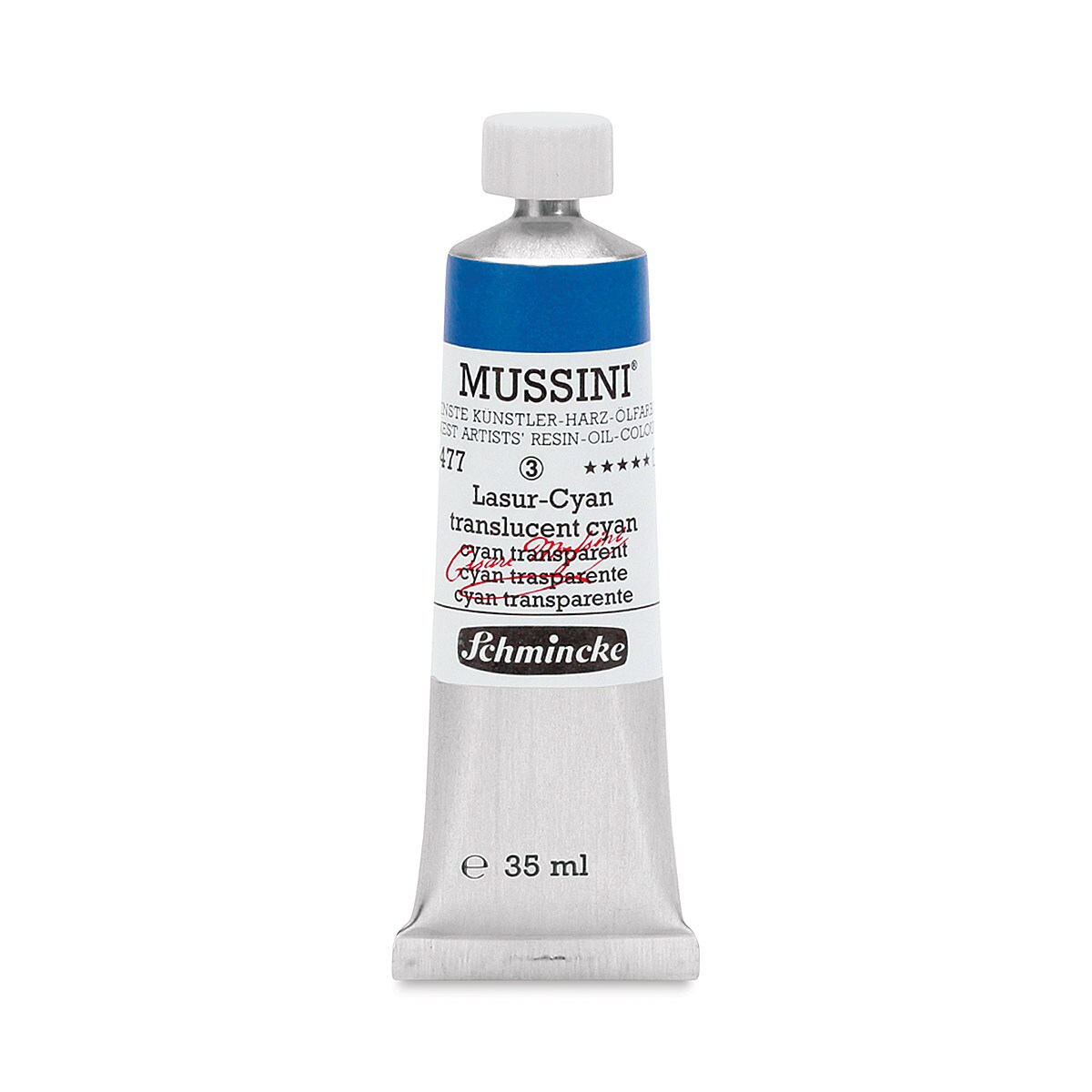 Schmincke Mussini Oil Color - Transparent, Translucent Cyan, 35 ml tube ...