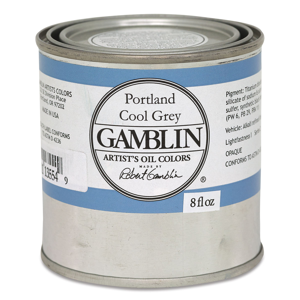 Gamblin Artists' Oil Color - Portland Cool Gray, 8 oz can | Michaels