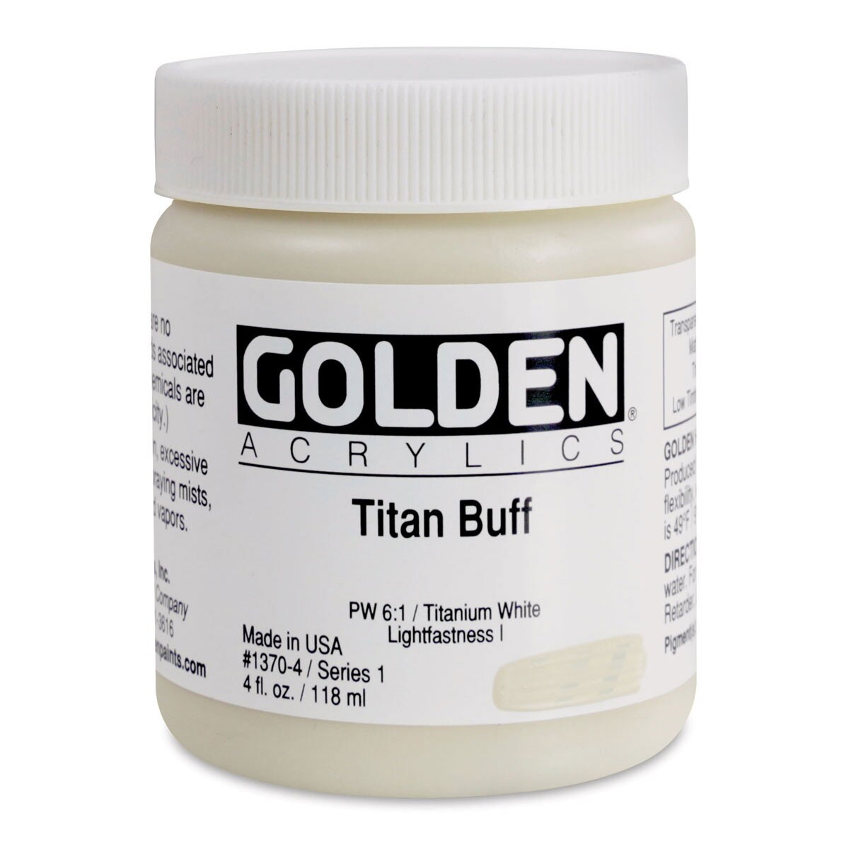 Golden Heavy Body Artist Acrylics - Titanium Buff, 4 oz Jar | Michaels