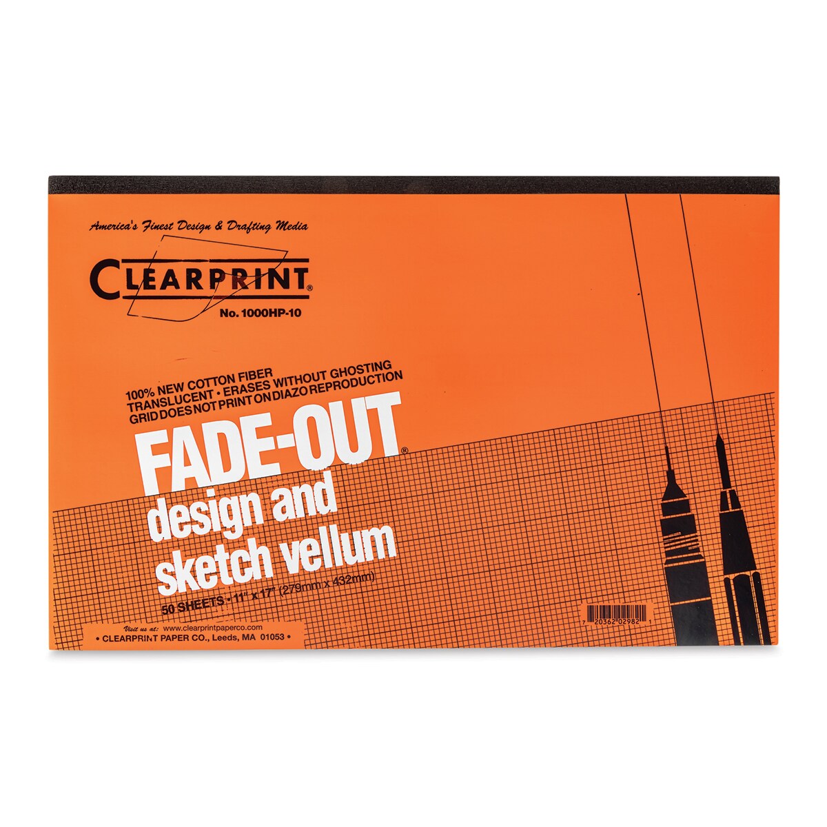 Clearprint Drafting and Design Fade-Out Vellum - 11" x 17", 10 x 10 ...