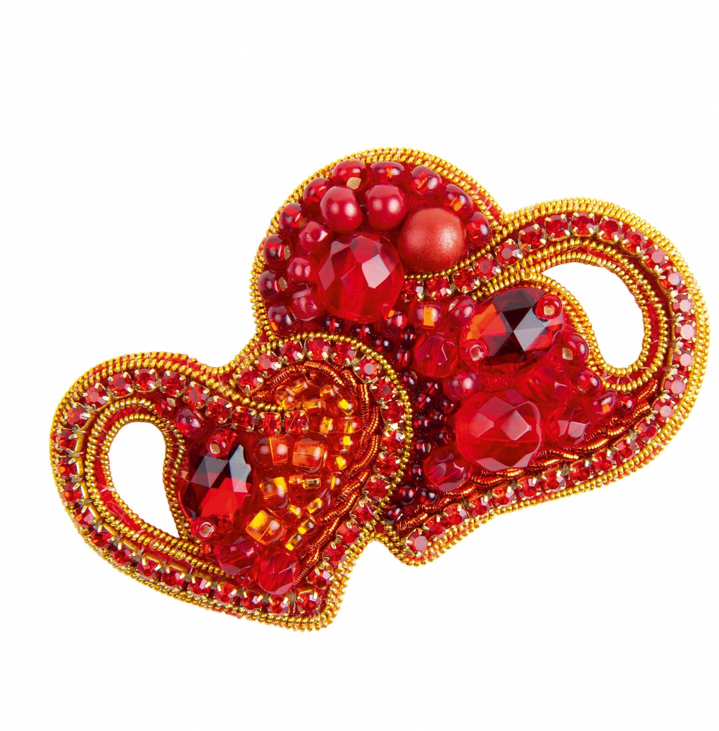BP-342C Beadwork kit for creating brooch Crystal Art "Hearts" | Michaels