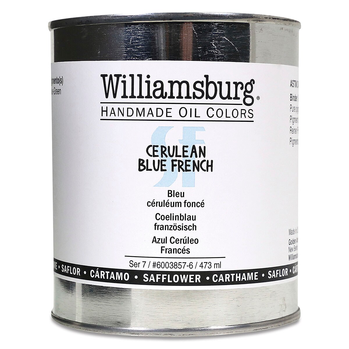 Williamsburg Handmade Safflower Oil Color - Cerulean Blue French, 16 oz ...