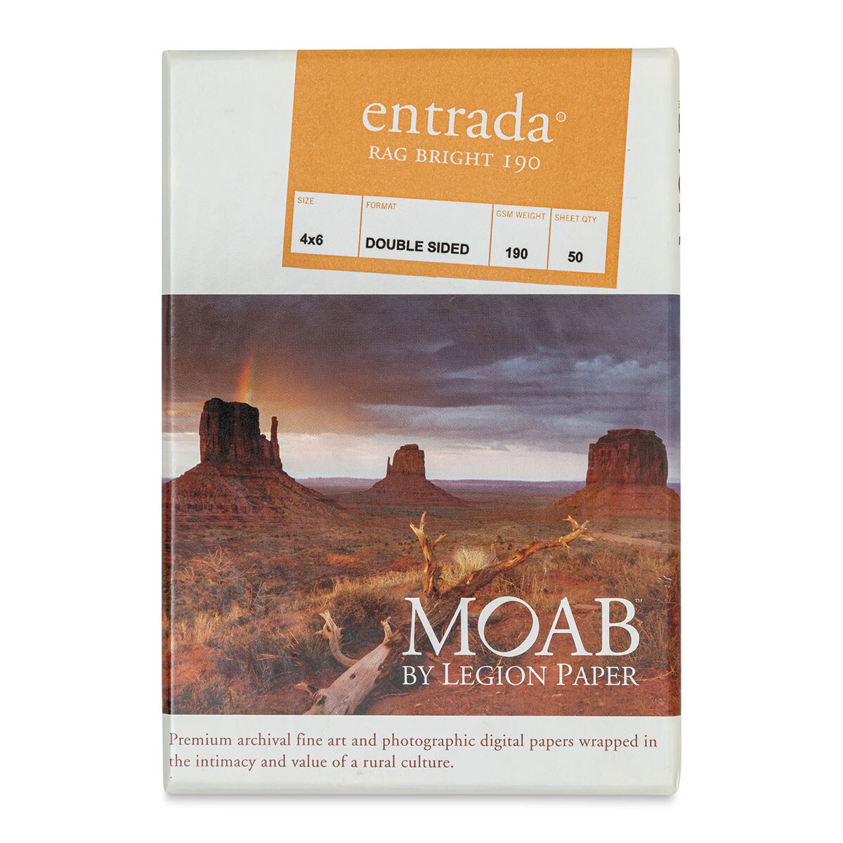 Legion Moab Entrada Digital Rag Paper - 4" x 6", Bright White, 190 gsm ...