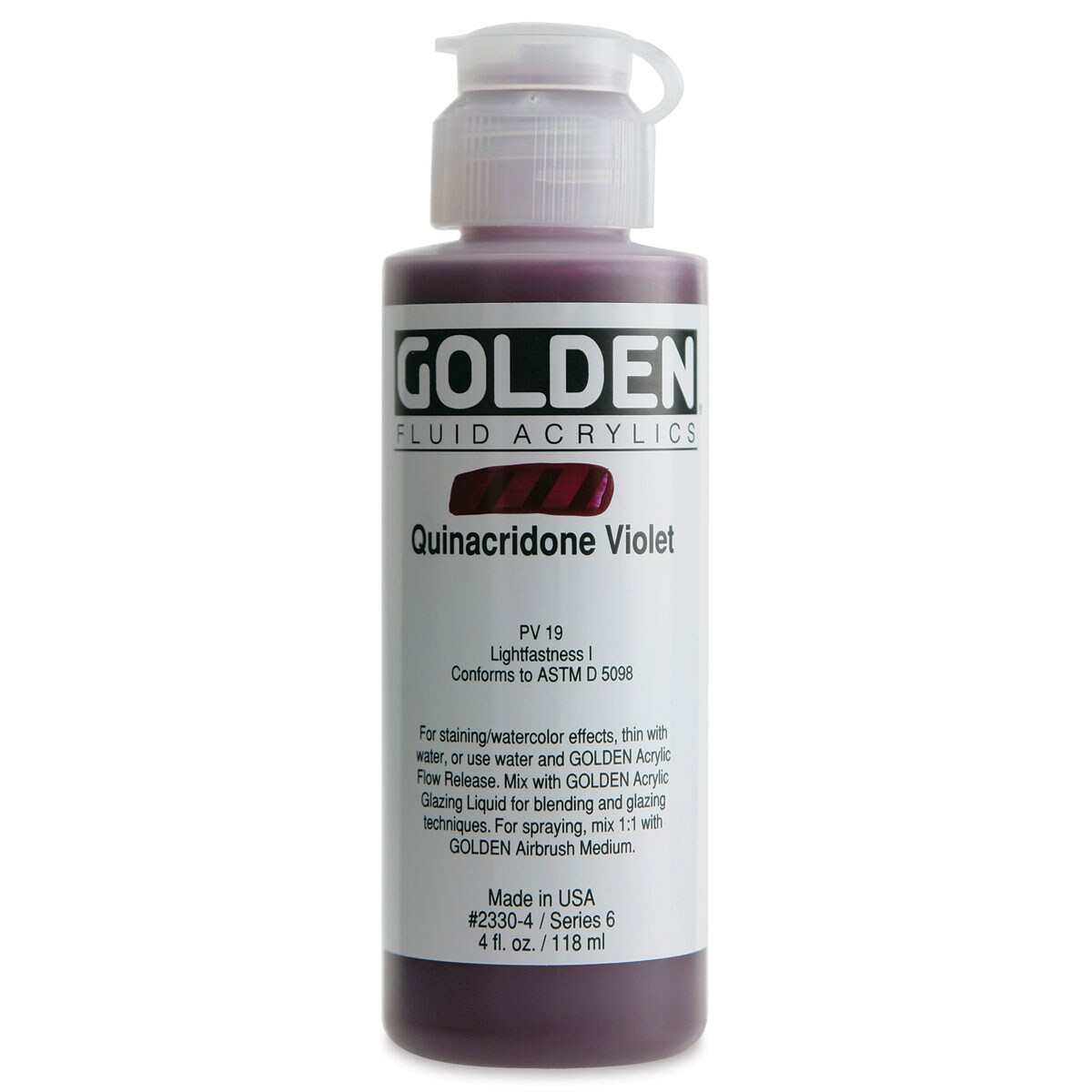 Golden Fluid Acrylics - Quinacridone Violet, 4 oz bottle | Michaels