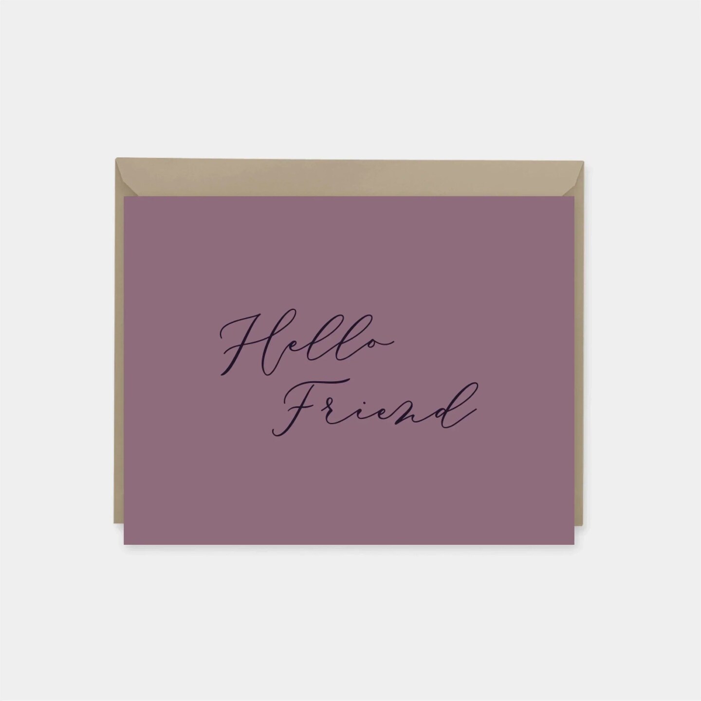 Hello Friend Card, Violet, Colorful Friendship Cards, Elegant Script ...