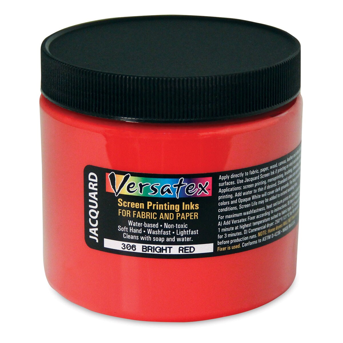 Jacquard Versatex Screen Printing Ink - Bright Red, 16 oz jar | Michaels