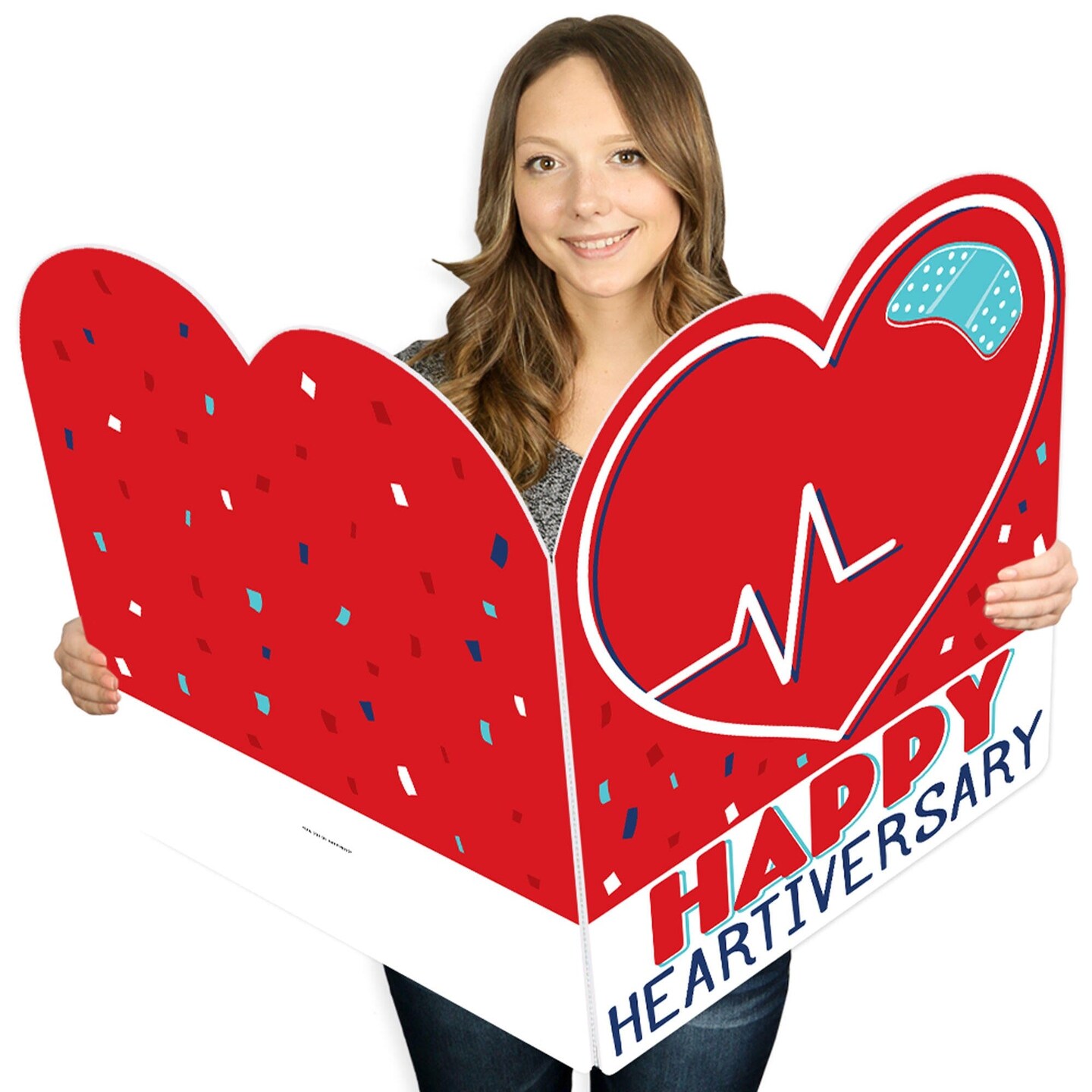Big Dot of Happiness Happy Heartiversary - CHD Awareness Giant Greeting ...