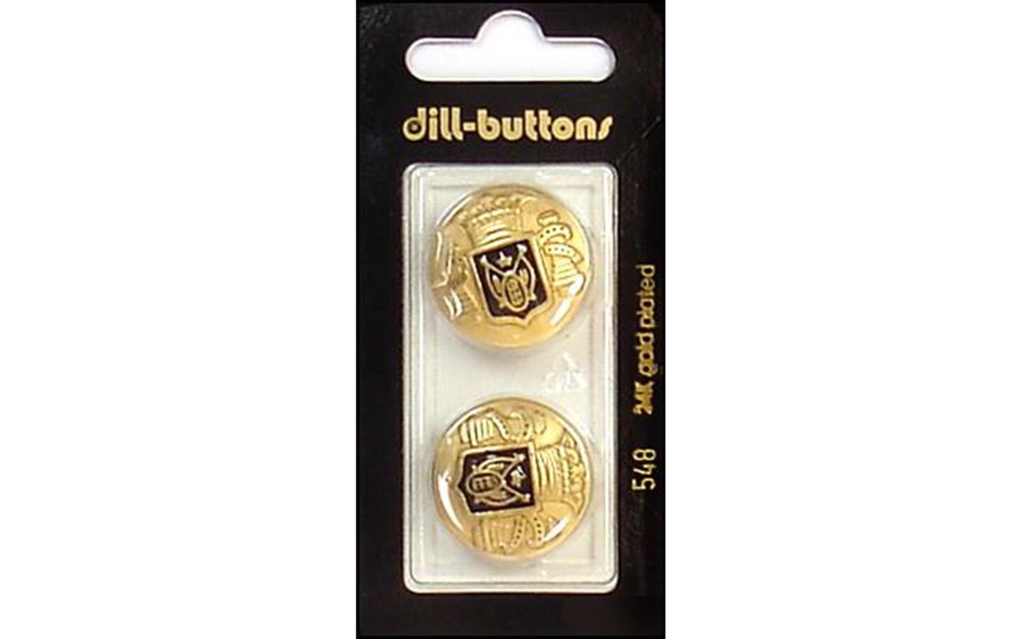 Dill Buttons 23mm 2pc Shank Enamel Black/Gold | Michaels