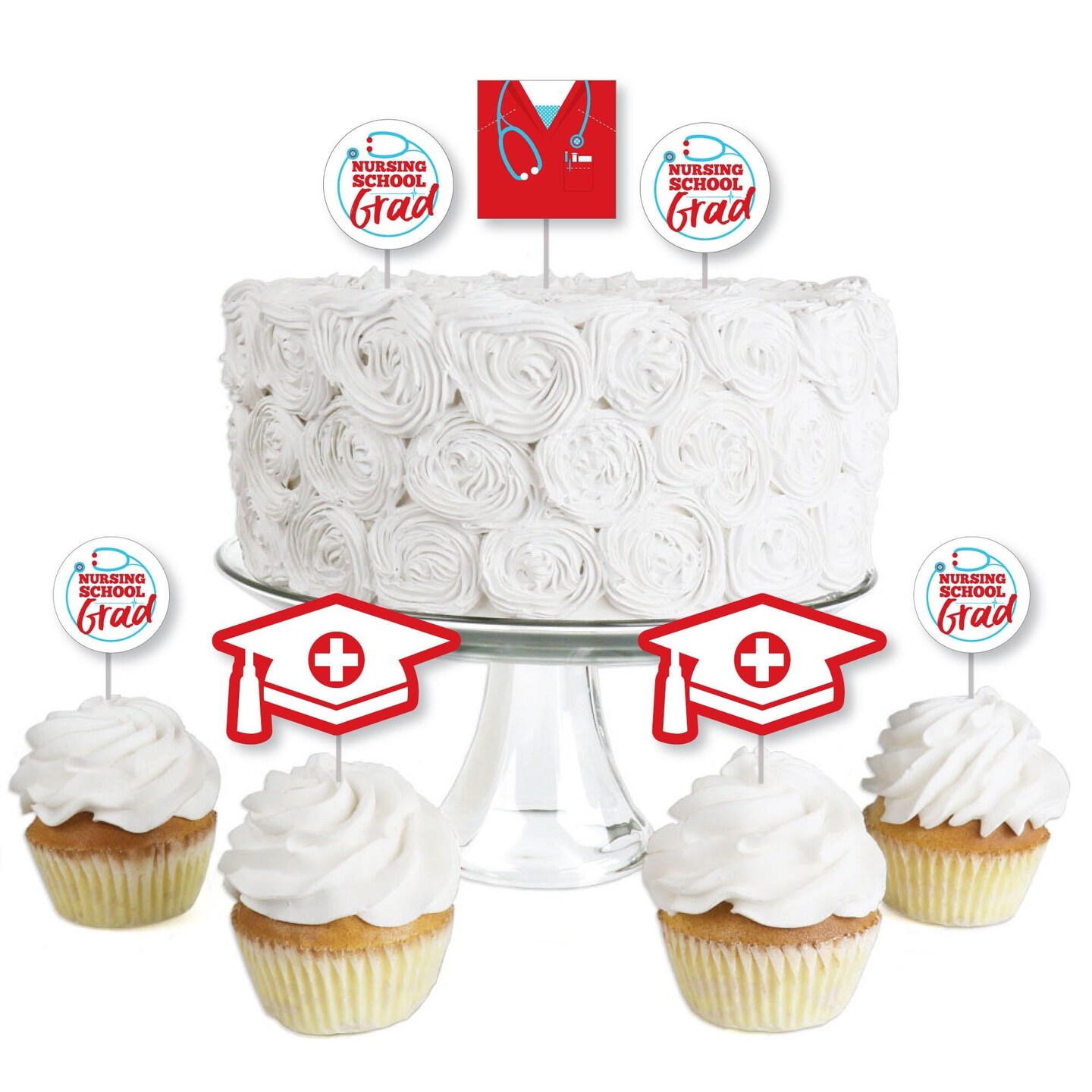 Big Dot of Happiness Nurse Graduation - Dessert Cupcake Toppers ...