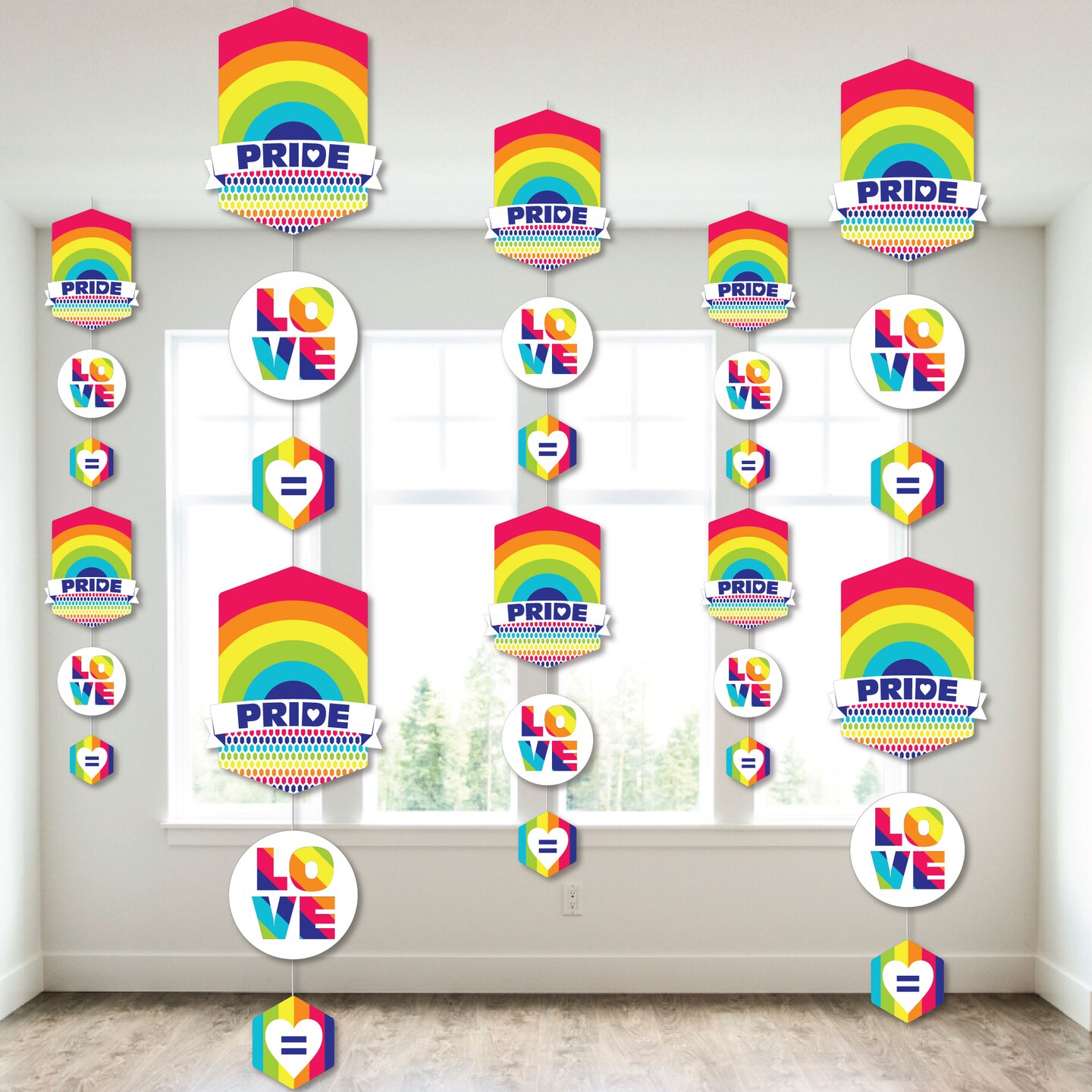Big Dot of Happiness Love is Love - LGBTQIA+ Pride - Rainbow Party DIY Dangler Backdrop ...