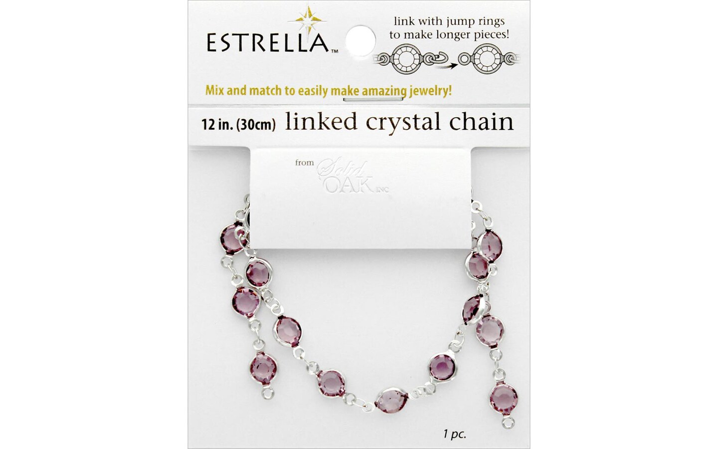 Solid Oak Estrella Chain 12" CLink 6mm SlvrAmth | Michaels
