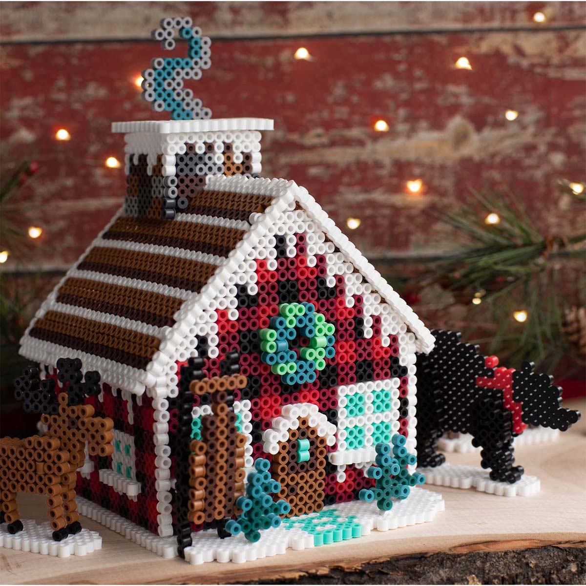Perler Beads Winter Lodge Gingerbread House Beading Kit | Michaels