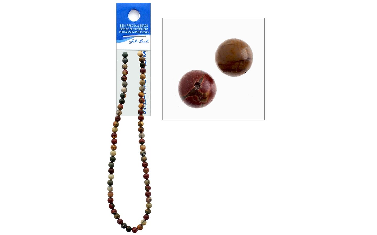 John Bead SP 16" Jasper 6mm Round Picasso, Model: PA-296651 | Michaels