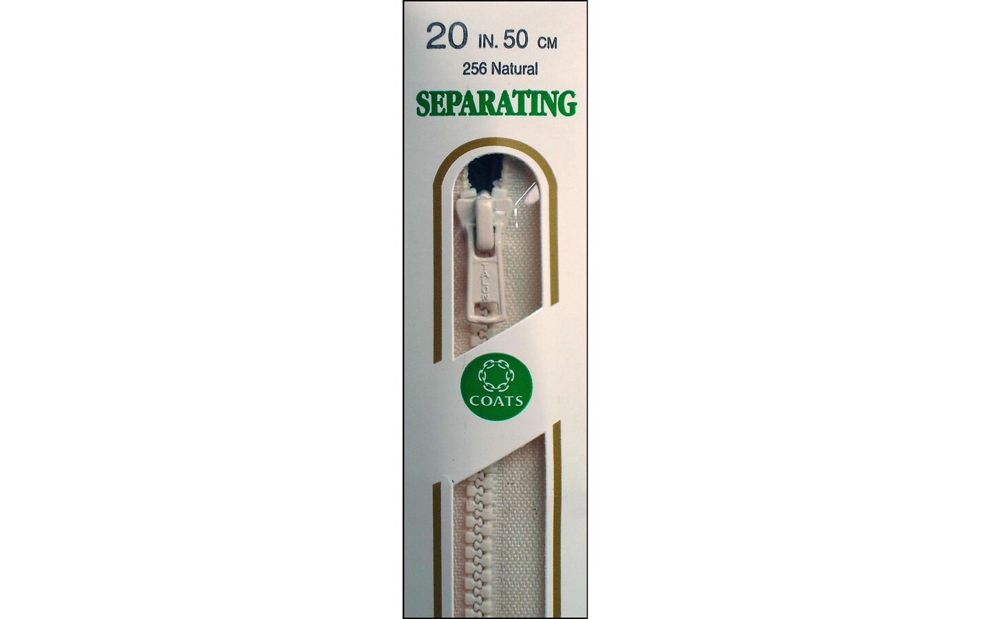 C&C Separating Medium Weight Zipper 20" Natural | Michaels