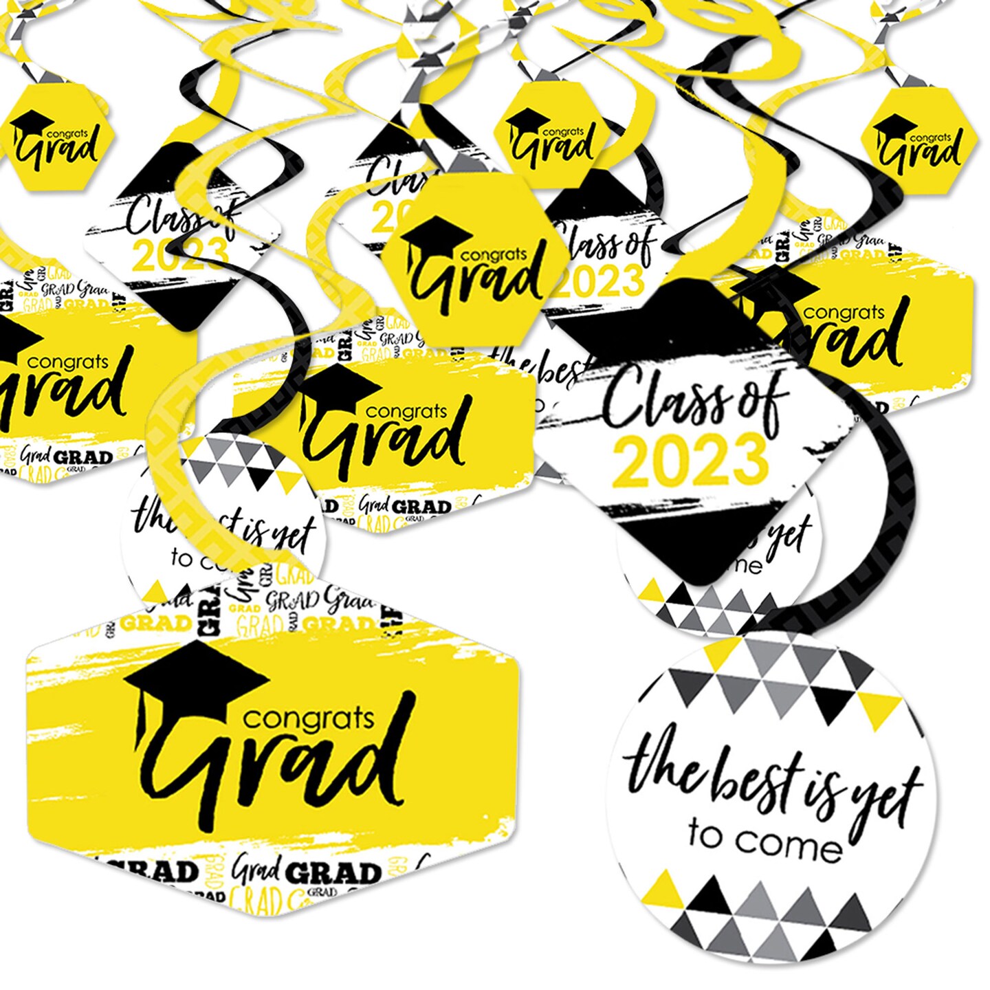 Big Dot of Happiness Yellow Graduation Class of 2023 Decorations ...