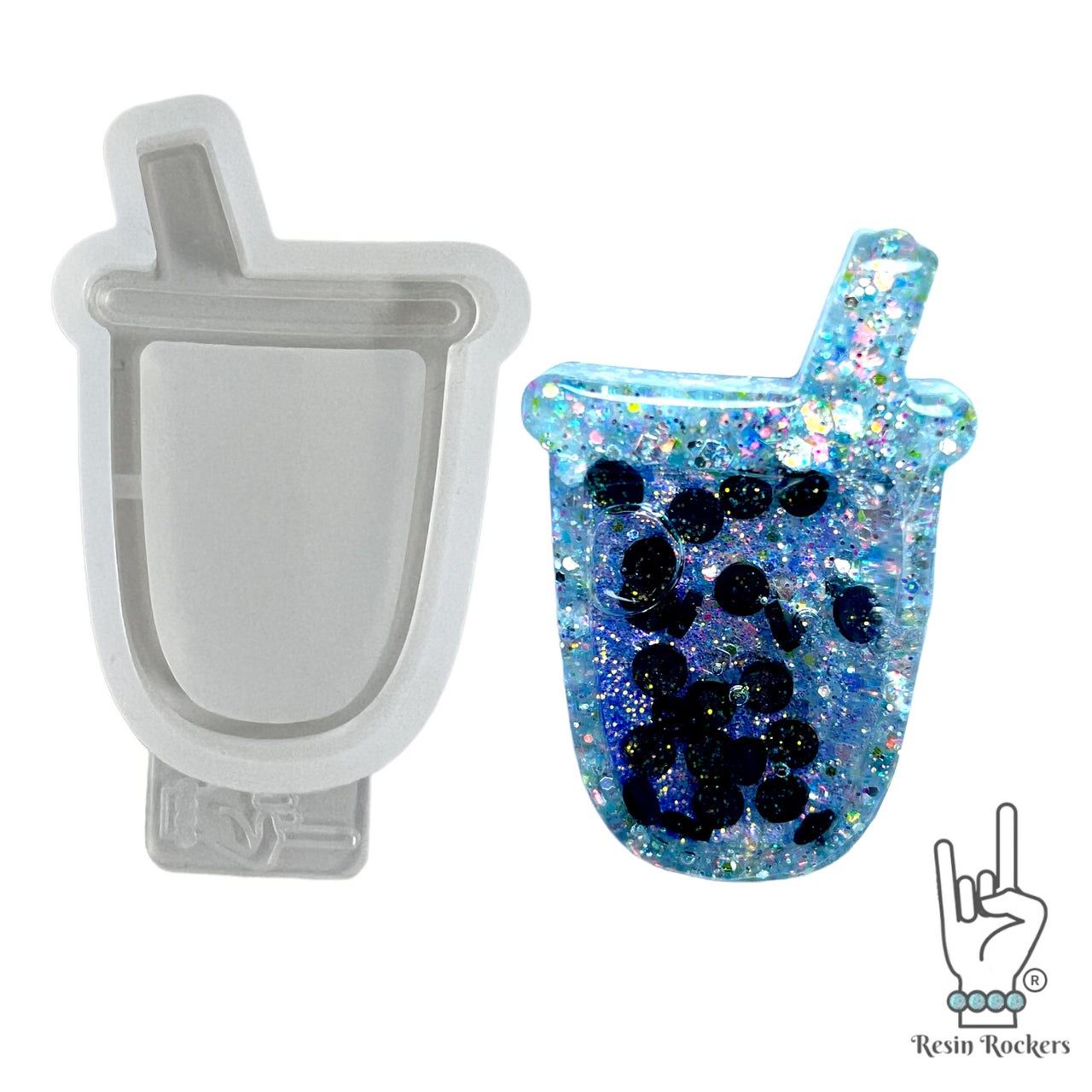 UV Safe Boba Tea Shaker Badge Reel or Phone Grip Shaker Silicone Mold ...