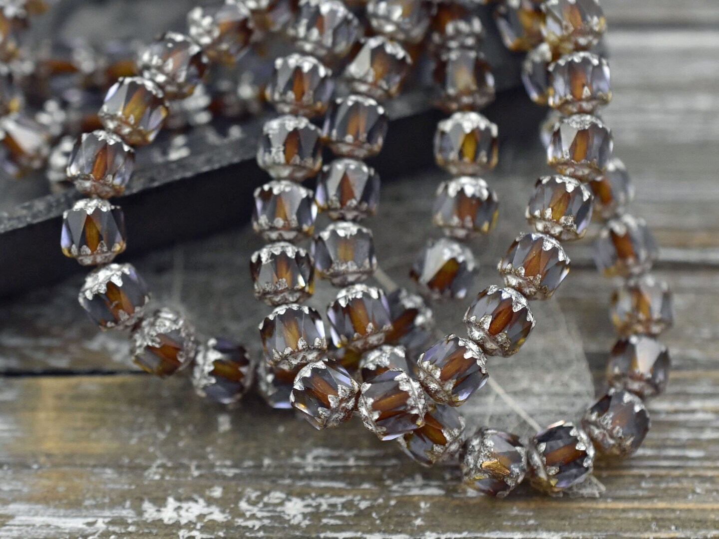 *20* 6mm Antique Silver Washed Thistle Cathedral Beads | Michaels