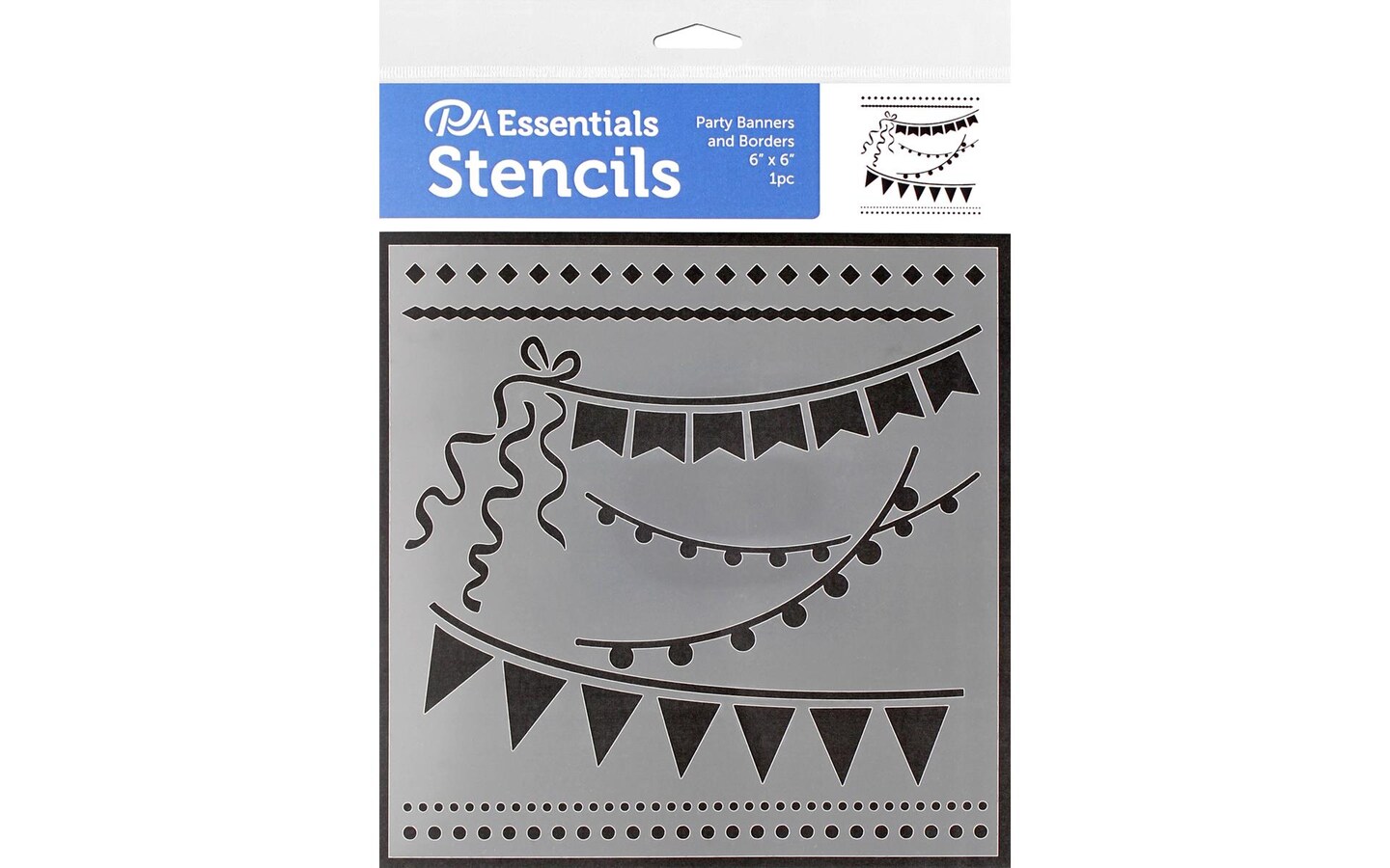 PA Essentials Stencil Party Banners and Borders for Painting on Wood ...