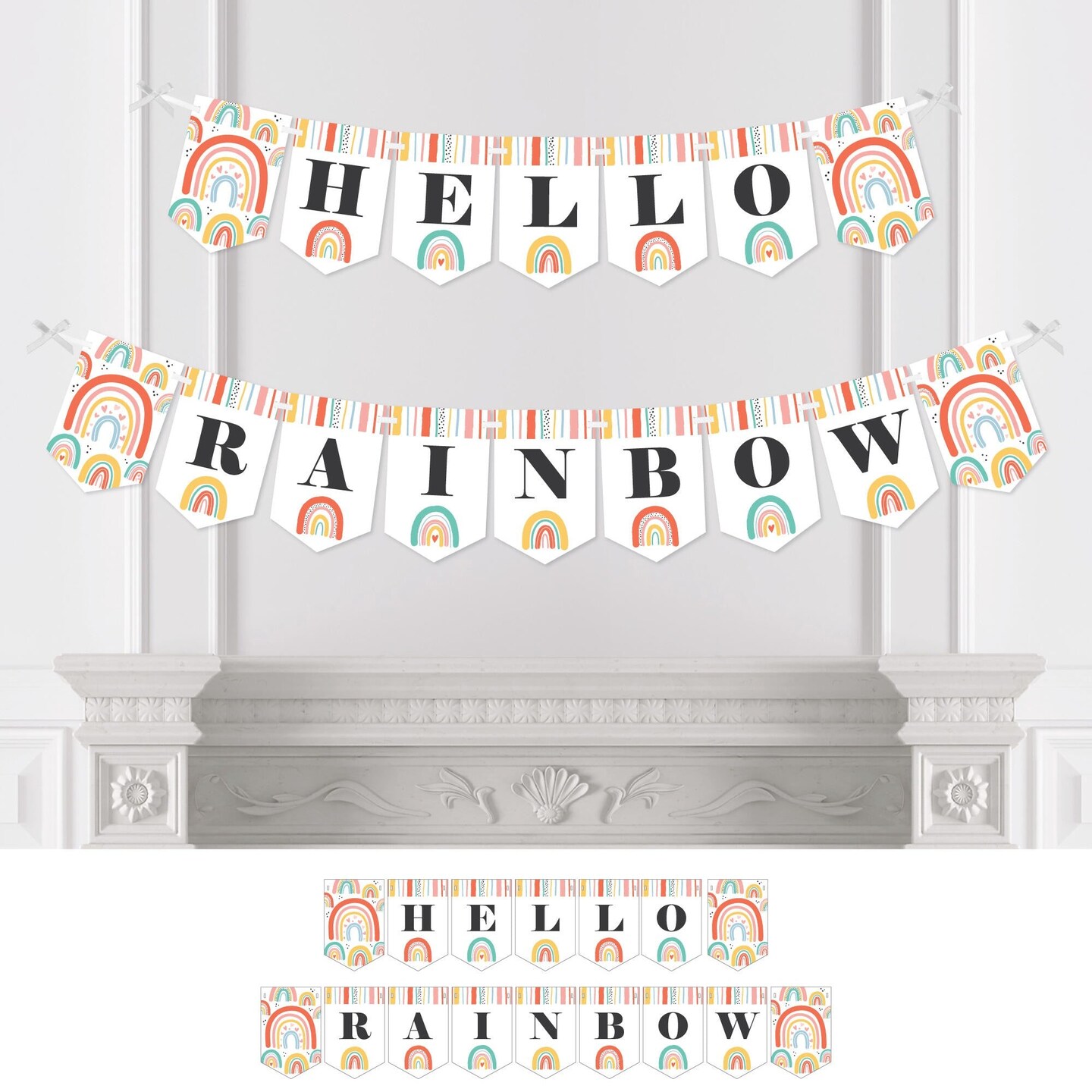 Big Dot of Happiness Hello Rainbow - Boho Baby Shower and Birthday ...