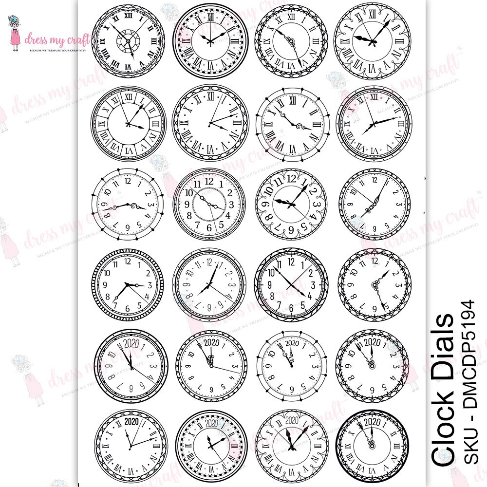Dress My Craft Transfer Me Sheet A4-Clock Dials | Michaels