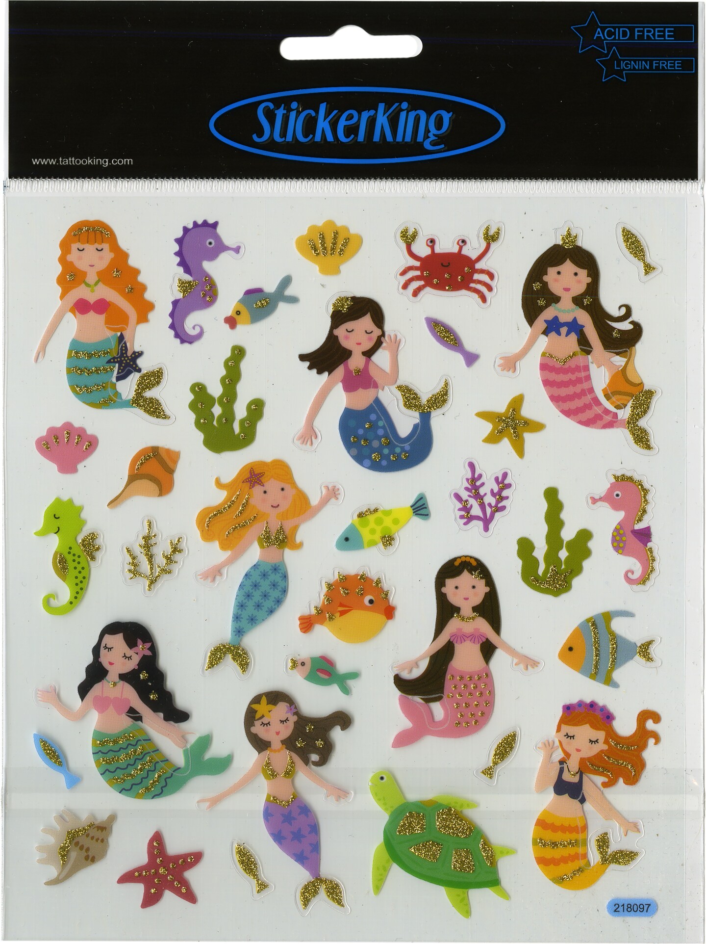 Sticker King Stickers-Glitter Mermaids | Michaels