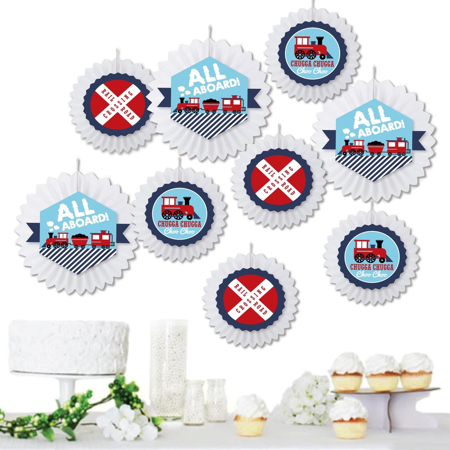 Big Dot of Happiness Railroad Party Crossing - Hanging Steam Train ...