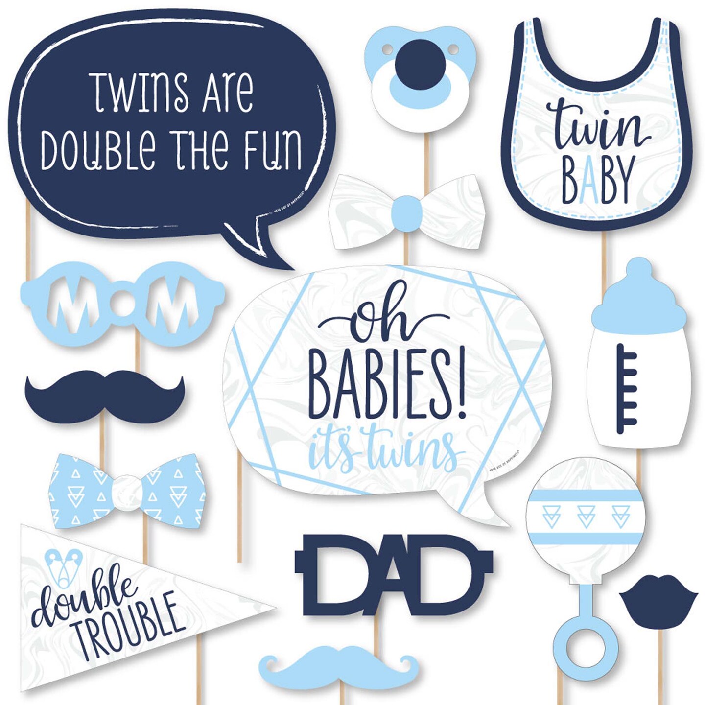Big Dot of Happiness It's Twin Boys - Blue Twins Baby Shower Photo ...